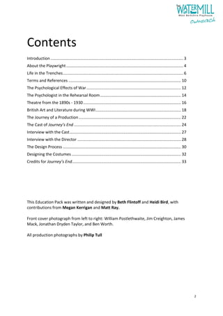 Journey's End Education Pack (Watermill Playhouse) | PDF