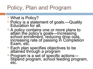 Education policy making process | PPT