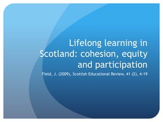 Education and lifelong learning | PPTX