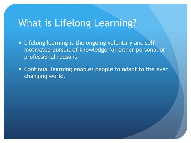 Education and lifelong learning | PPT