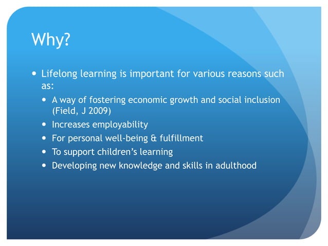 Education and lifelong learning | PPT