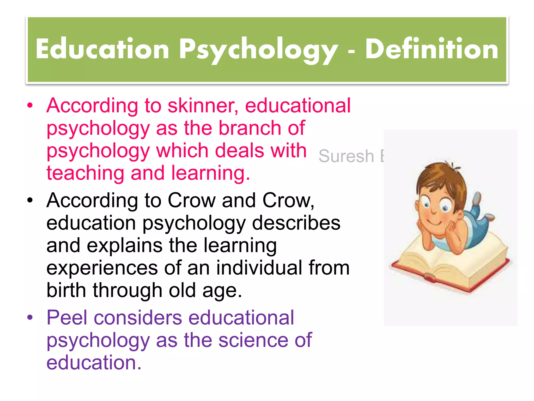 Education psychology - Meaning, nature and functions of educational ...