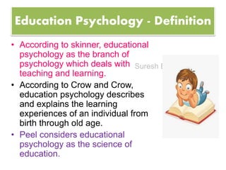 Education psychology - Meaning, nature and functions of educational ...