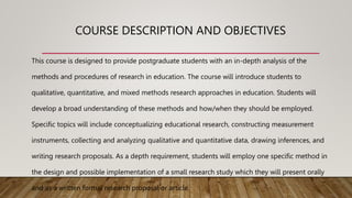 EDUCATION RESEARCH METHOD.pptx | Educational Assessment | Education