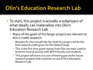 Education Research Center @ Olin | PPT