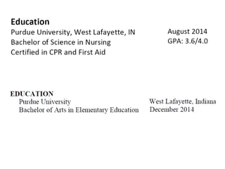 Education Section Examples | PPTX