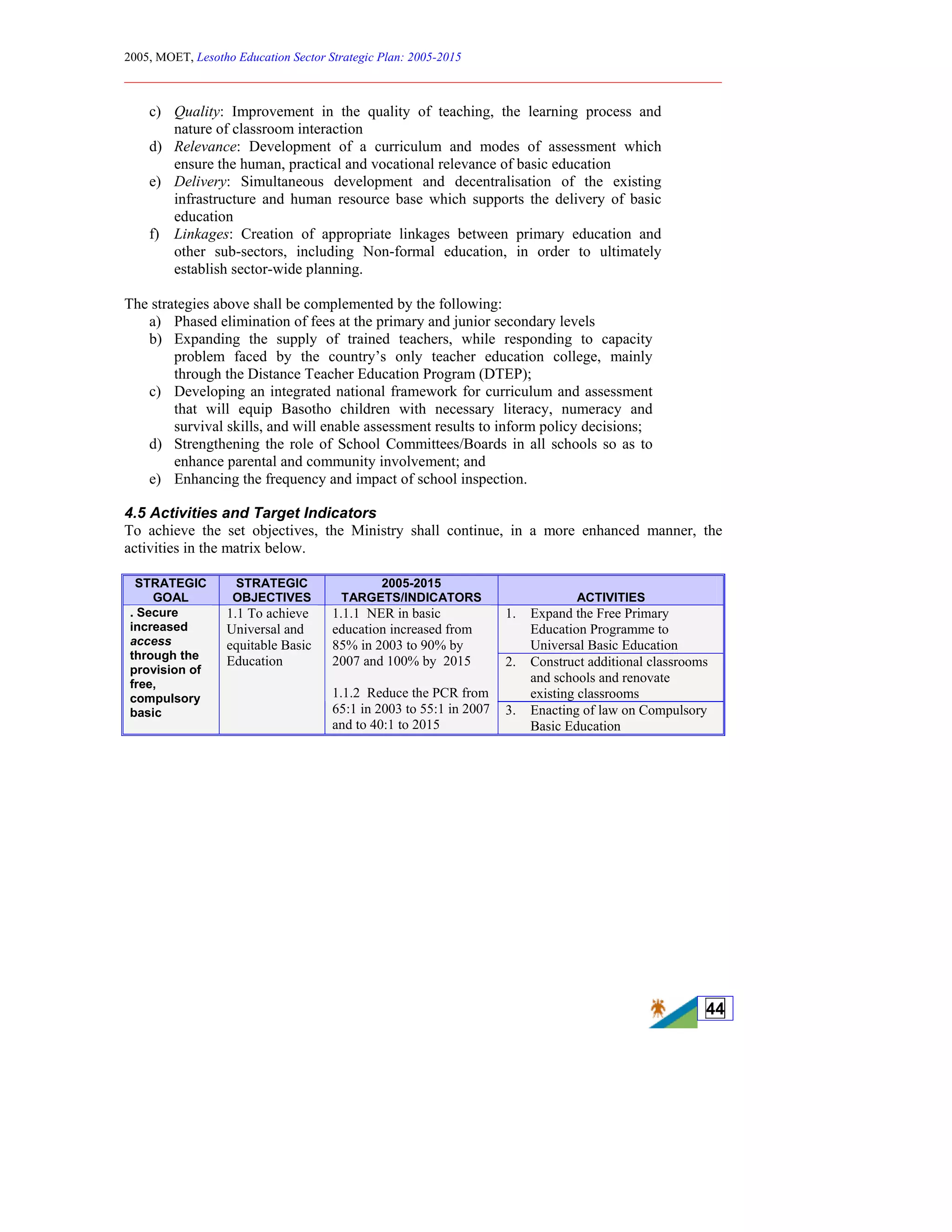 Education sector strategic plan | PDF