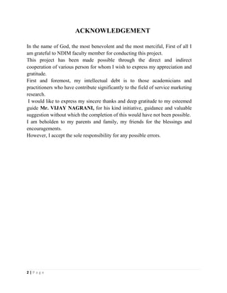 Project report On Service marketing mix of engineering collage (GNIT ...