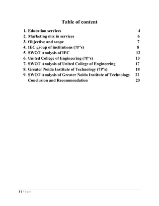 Project report On Service marketing mix of engineering collage (GNIT ...