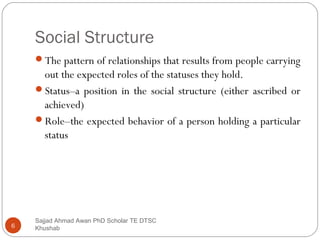 Education, social structure and development by Sajjad Awan PhD Scholar ...