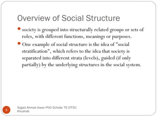 Education, social structure and development by Sajjad Awan PhD Scholar ...