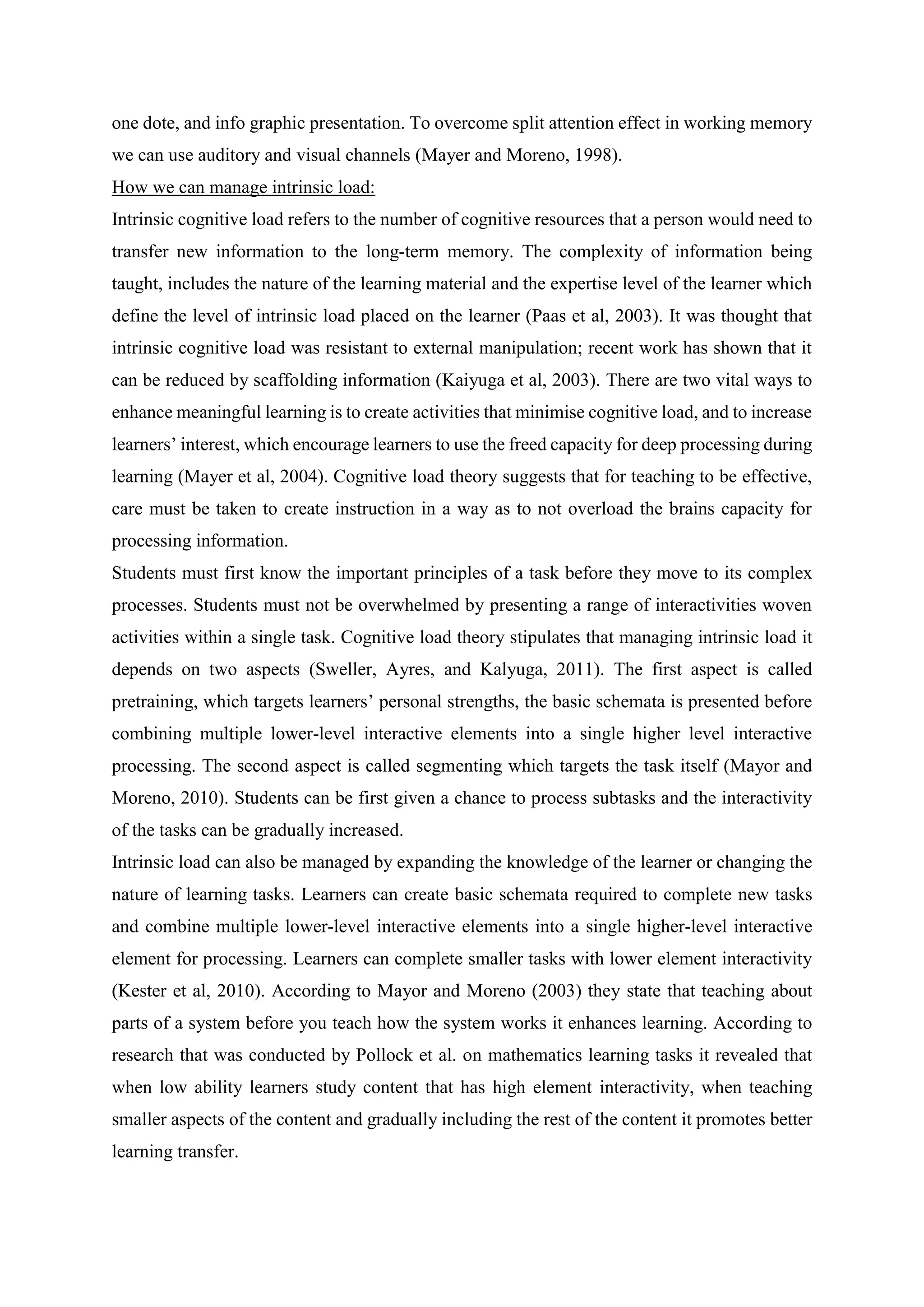 Cognitive Load Theory. | PDF