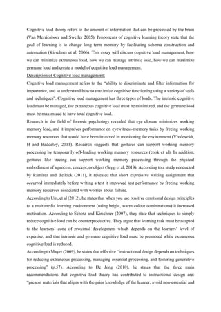 Cognitive Load Theory. | DOCX