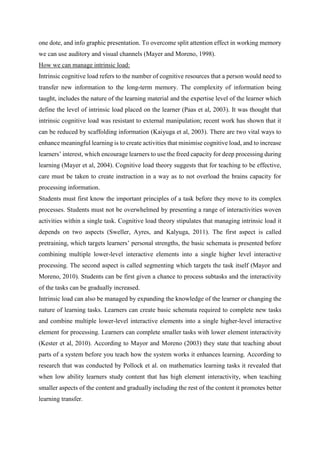 Cognitive Load Theory. | DOCX