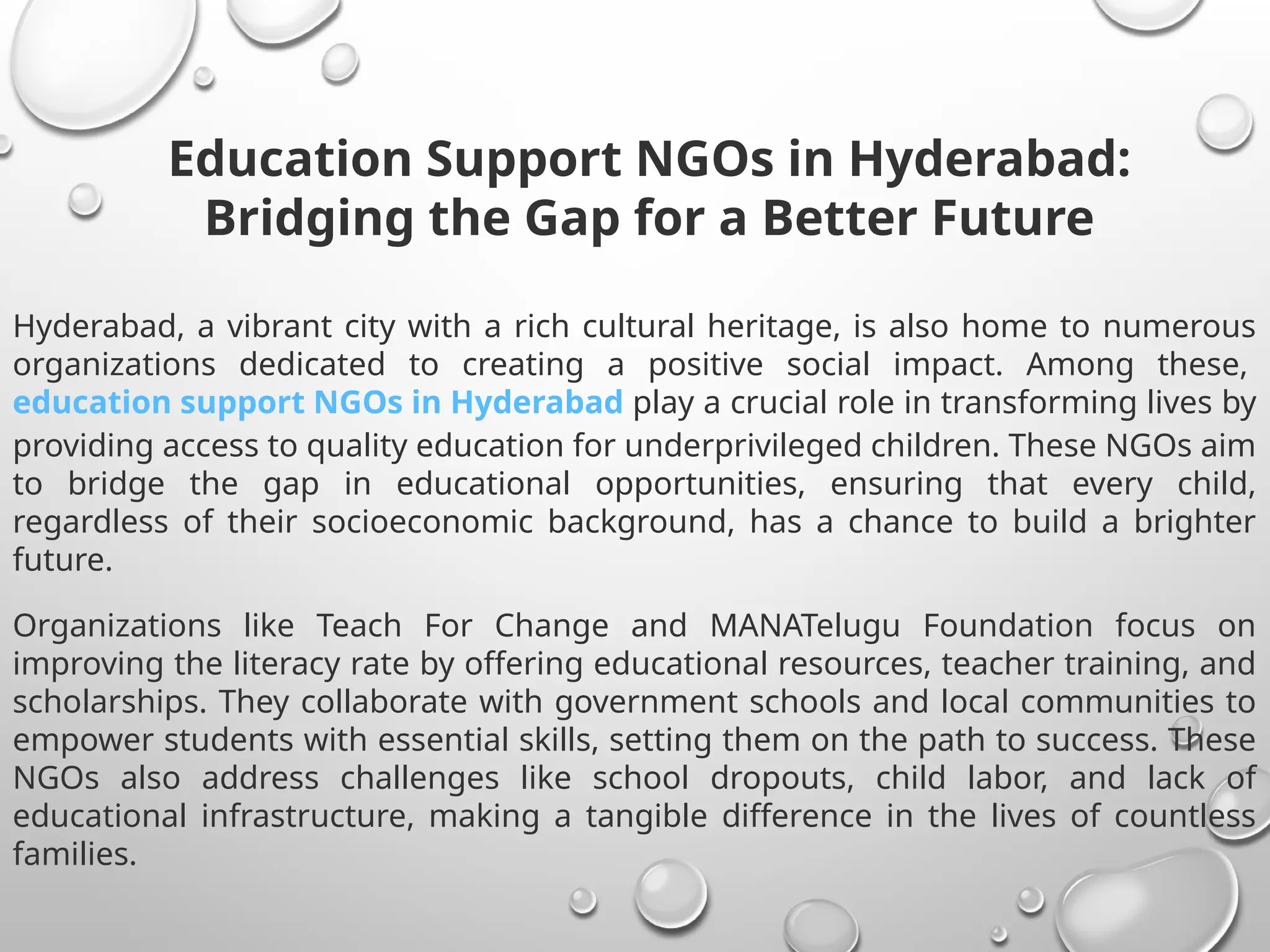 Education Support NGOs in Hyderabad Bridging the Gap for a Better ...
