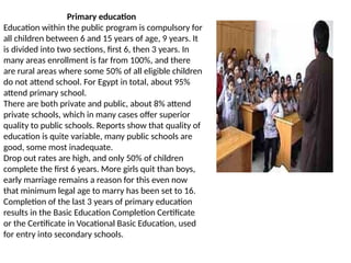 Education system in Egypt. A power point | PPTX