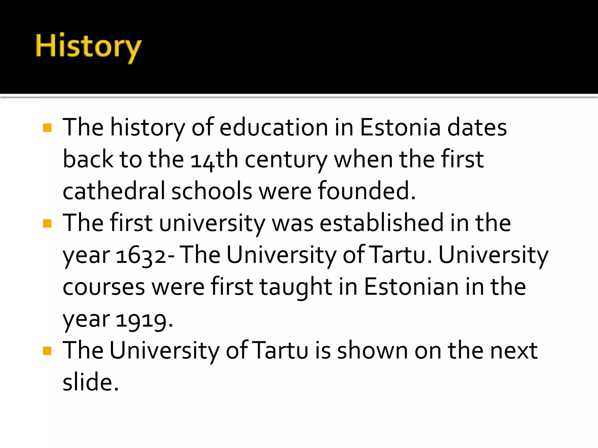 Education system in estonia | PPTX