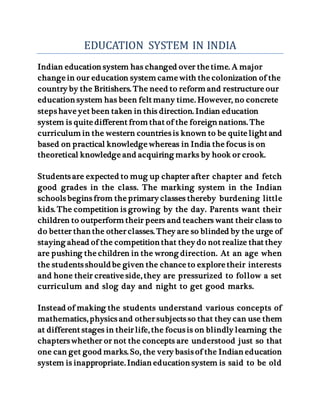 Education system in india | DOCX