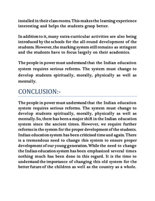 Education system in india | DOCX