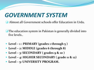Education system in Pakistan | PPT