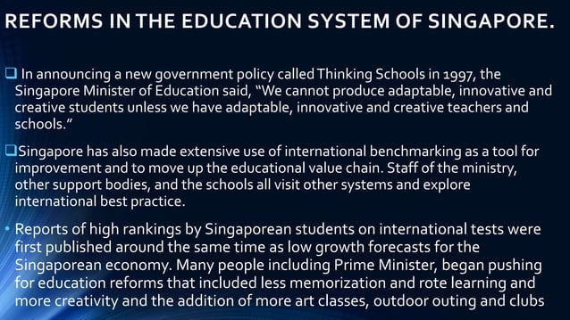 Education system in singapore. | PPTX | Education industry | Industries
