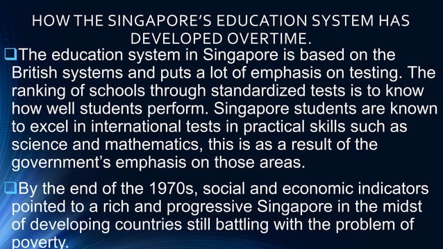 Education system in singapore. | PPTX | Education industry | Industries