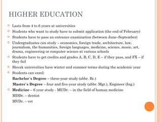 Education system in slovakia | PPT