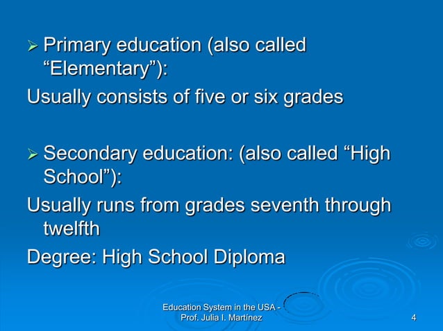 Education system in the USA | PPSX