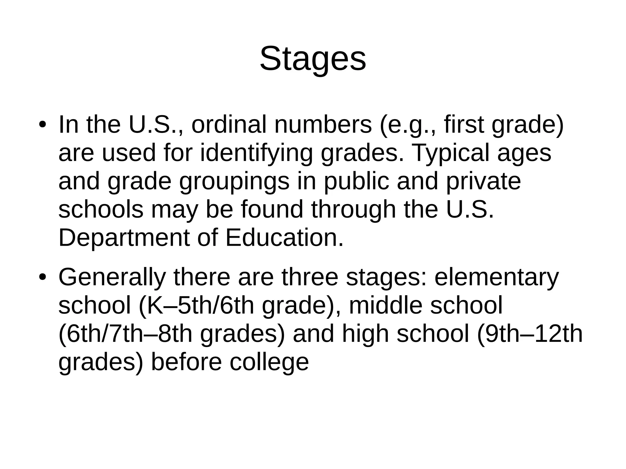 Education system in us | ODP