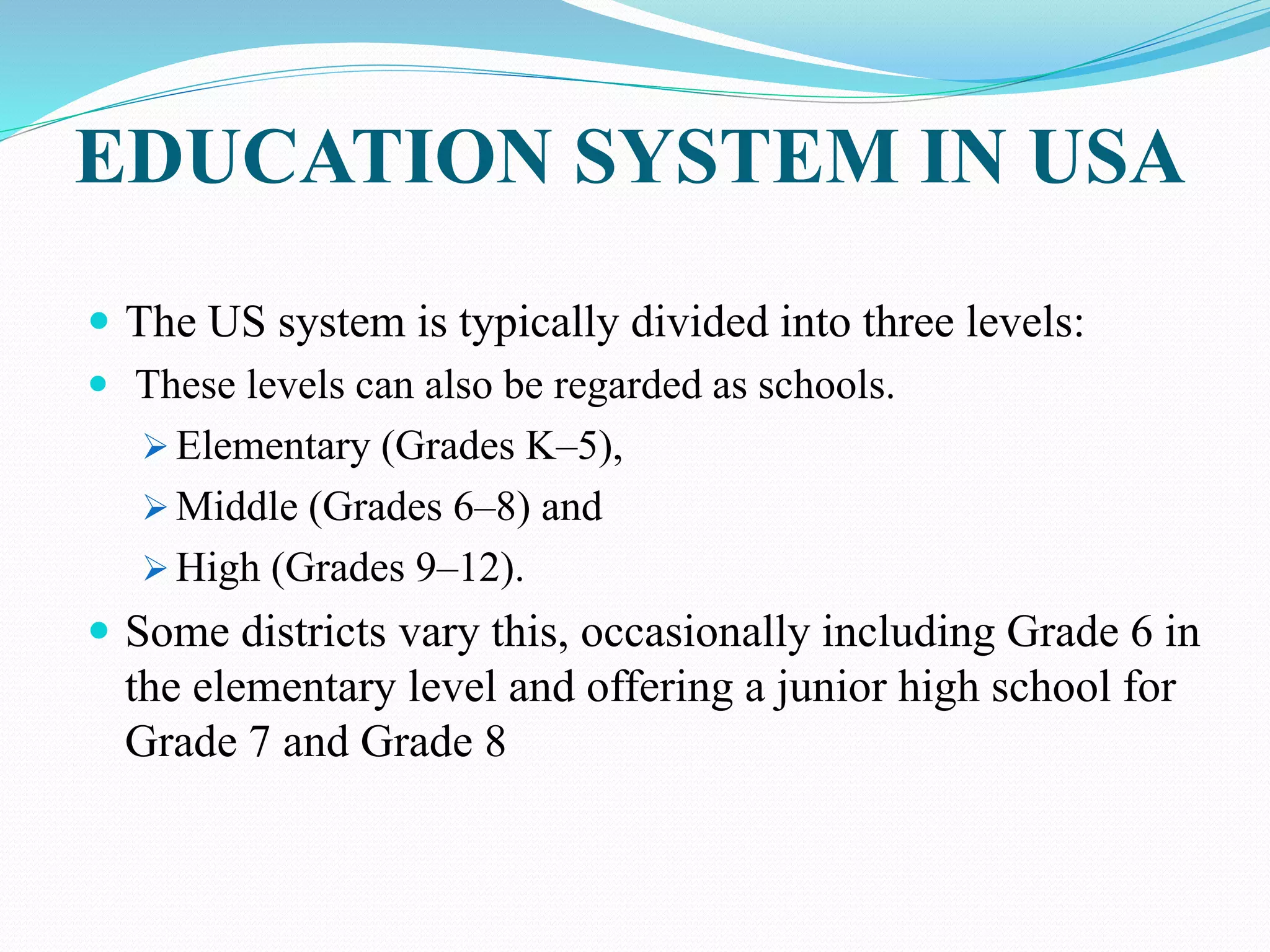 EDUCATION SYSTEM IN USA.pptx | College Planning | College Education