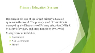 Education system of Bangladesh | PPTX