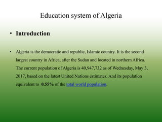 Education system of Pakistan and Algeria | PPTX