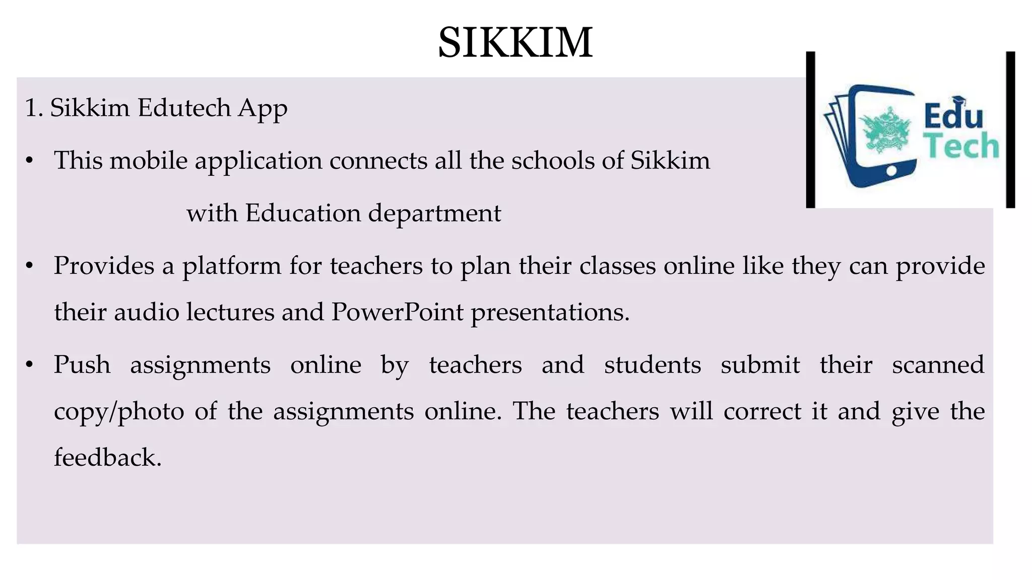 e-learning initiatives of sikkim nagaland tripura | PPTX