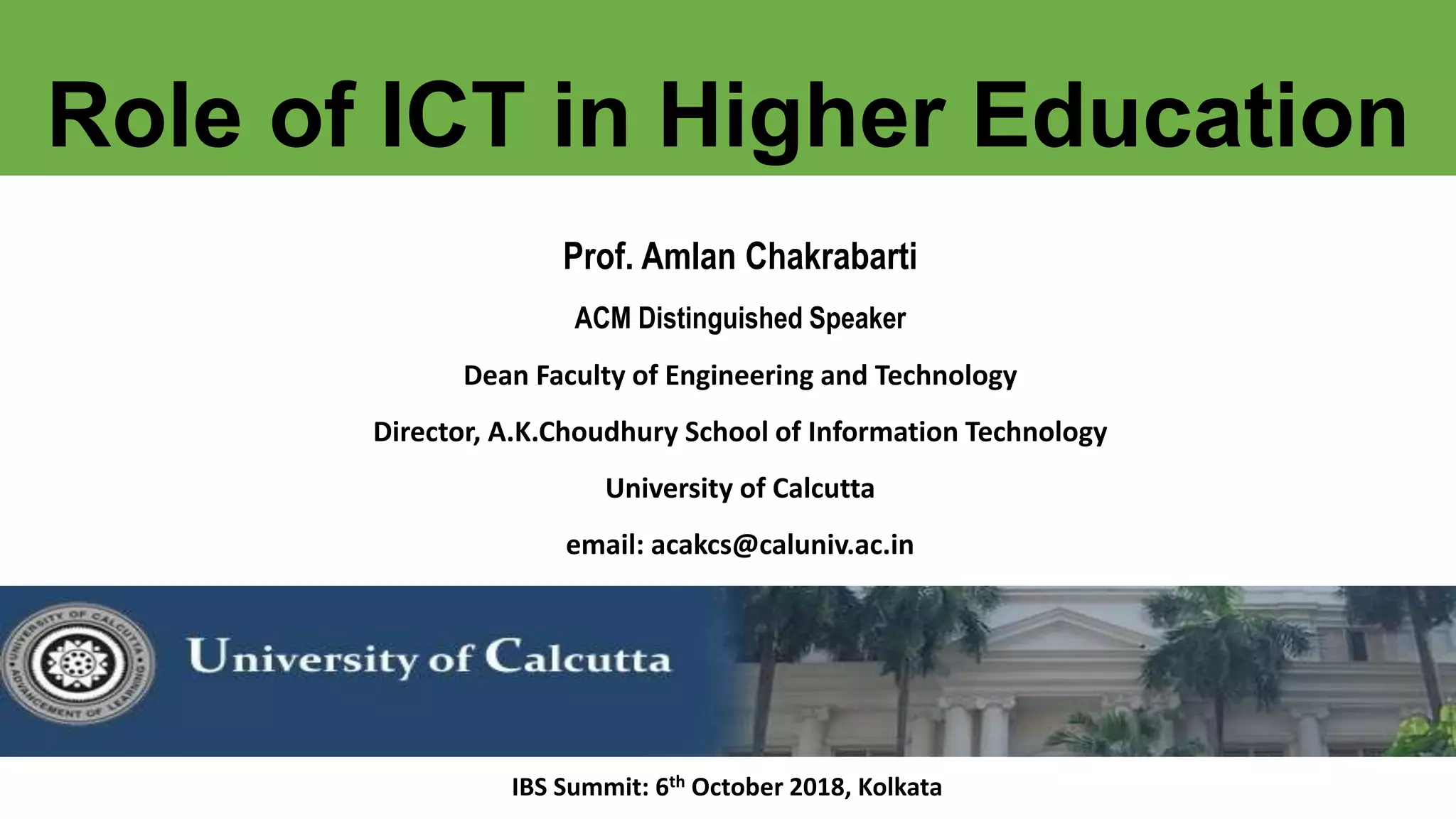 Role of ICT in Higher Education | PPTX