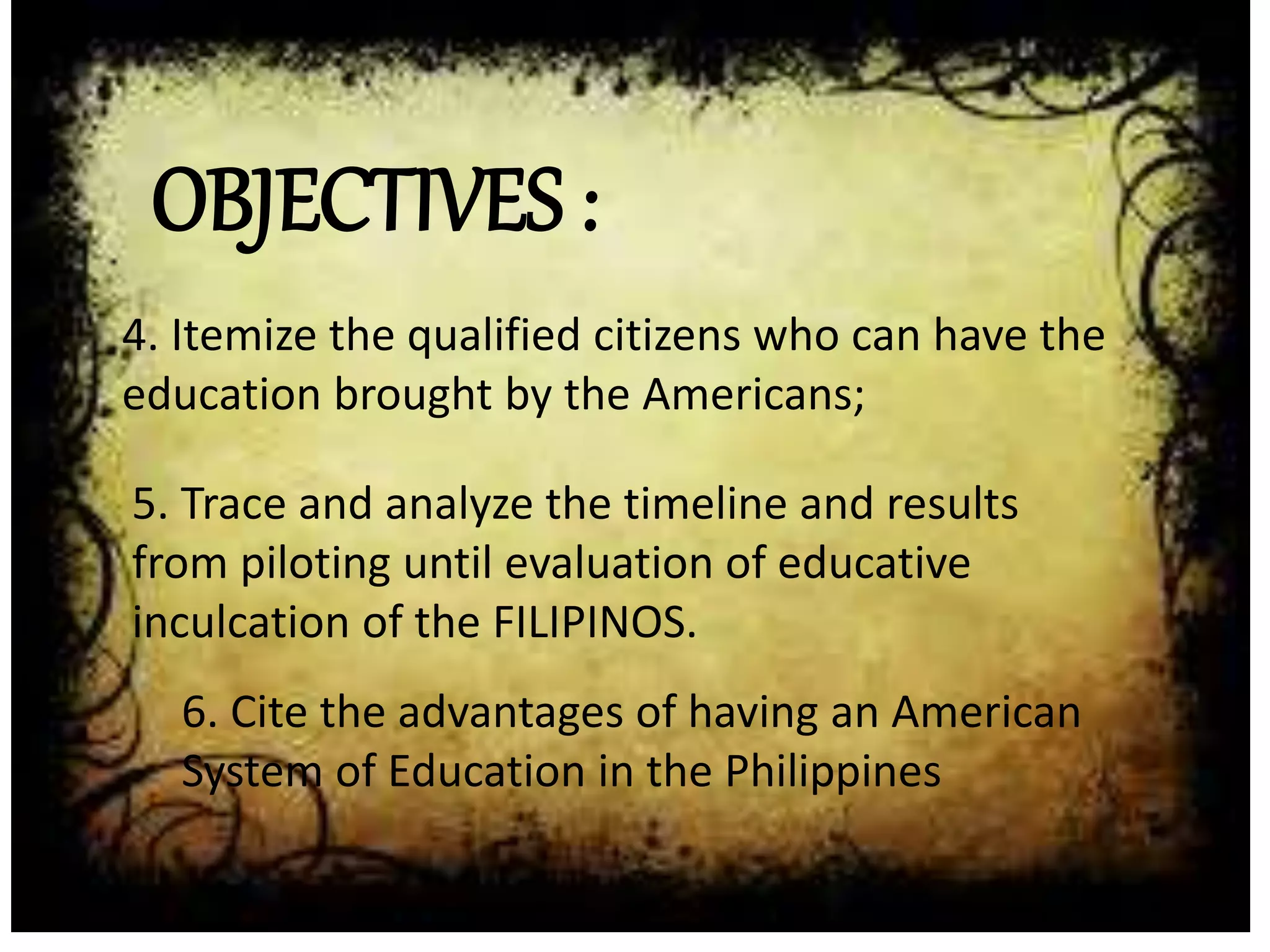 Education under the american regime | PPTX