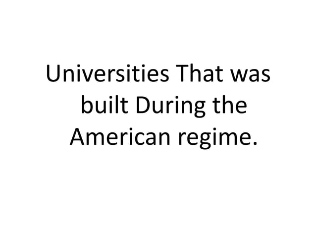 Education under the american regime | PPTX | Primary Education | Education