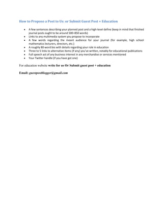 Education “write for us” | PDF