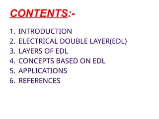 Electrical Double Layer and its Uses batry | PPTX