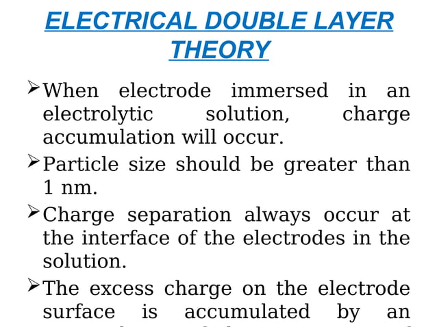 Electrical Double Layer and its Uses batry | PPTX
