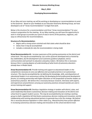 Educator autonomy working group straw recommendations_5 5 14 | PDF