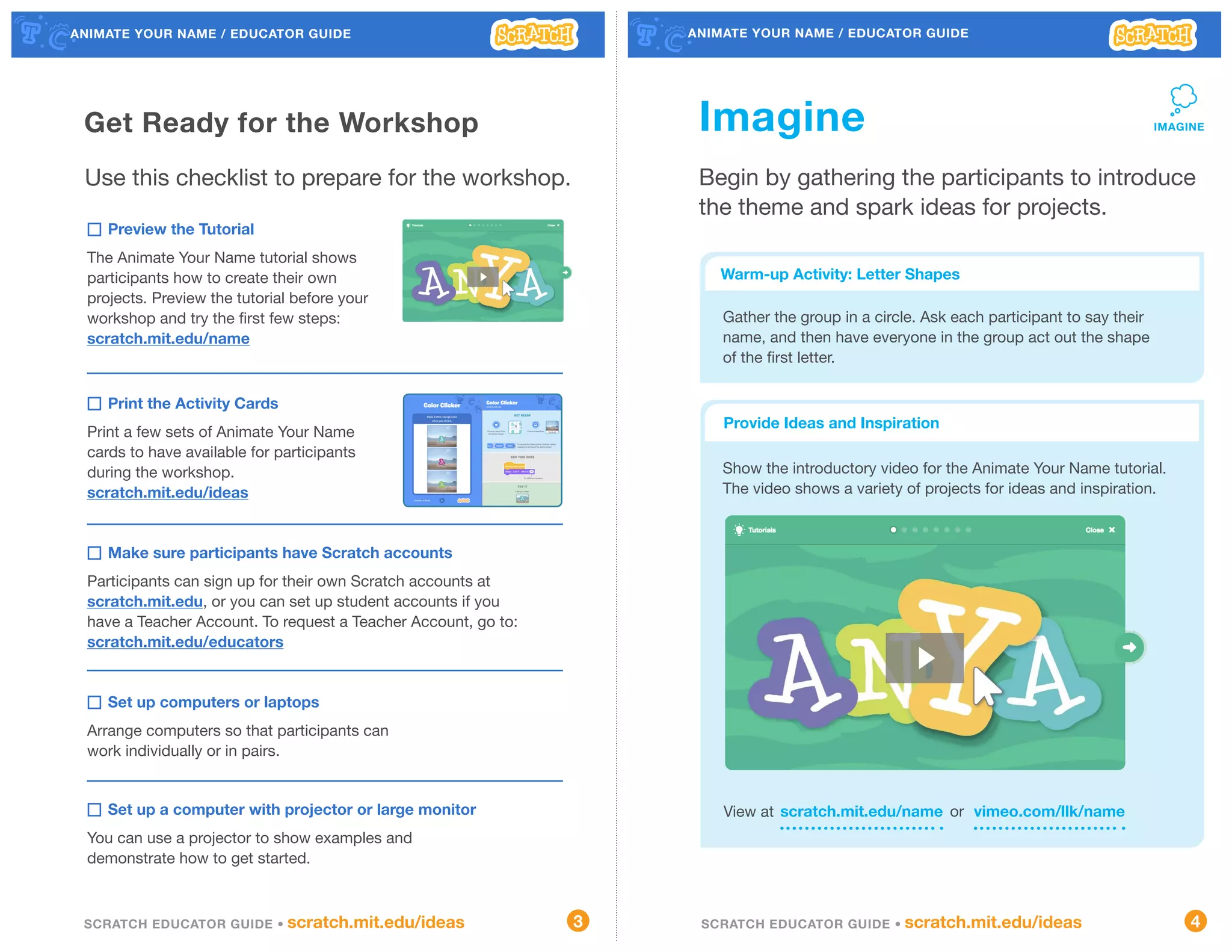 ANIMATE YOUR NAME / EDUCA TOR GUIDE | PDF