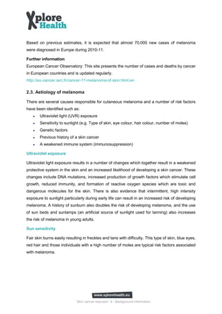Skin cancer exposed - Background information | PDF | Skin and ...