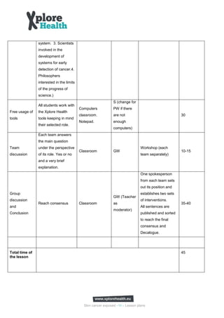Skin cancer exposed - Lesson plans | PDF