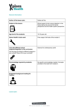 Skin cancer exposed - Lesson plans | PDF | Skin and Dermatology ...