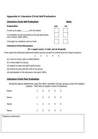 Educators' Network: Literature Circles 2012 | PDF