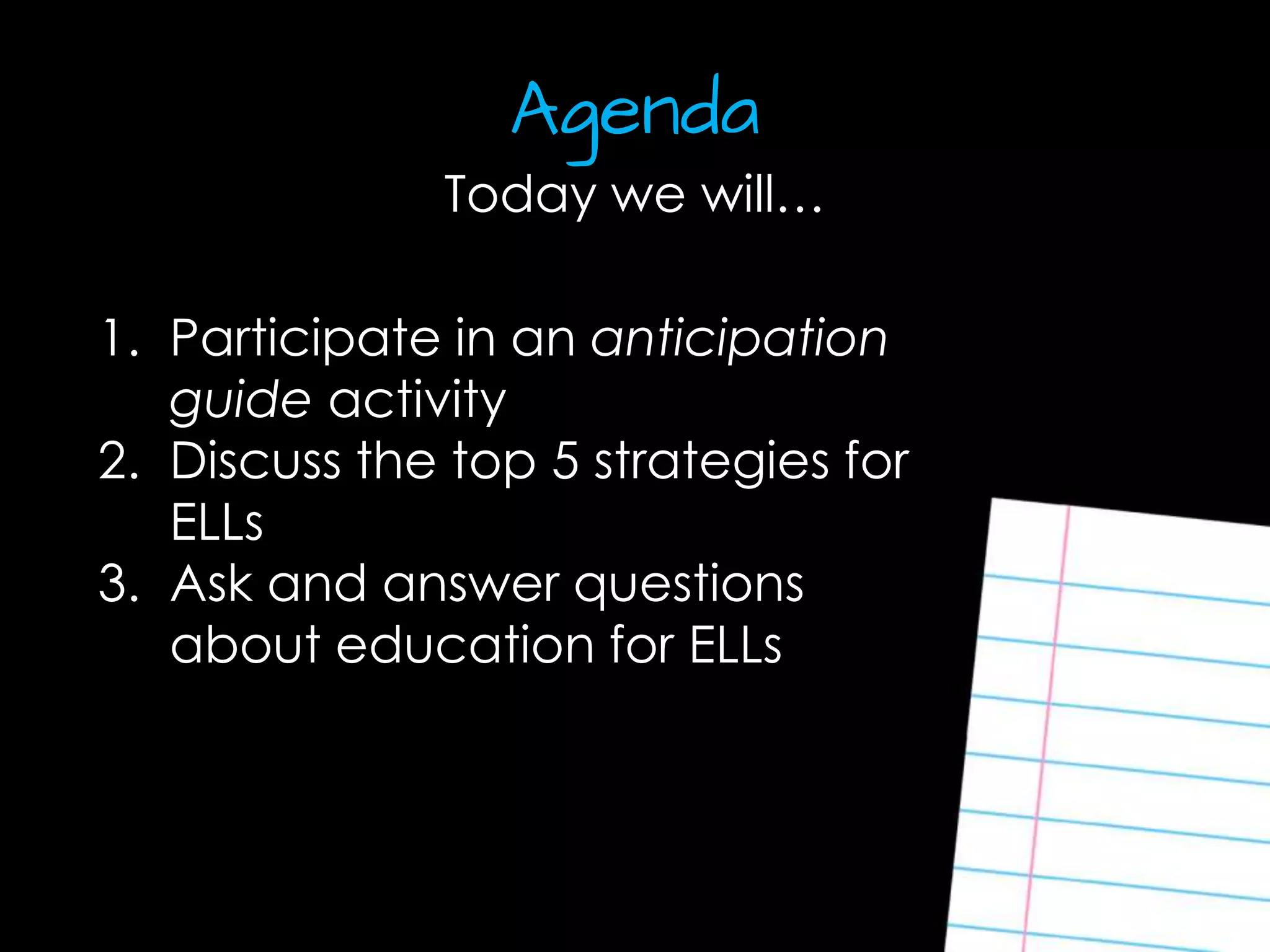 Top 5 Strategies for Teaching English Language Learners | PPTX