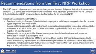 Montana State, Research Networking and the Outcomes from the First ...