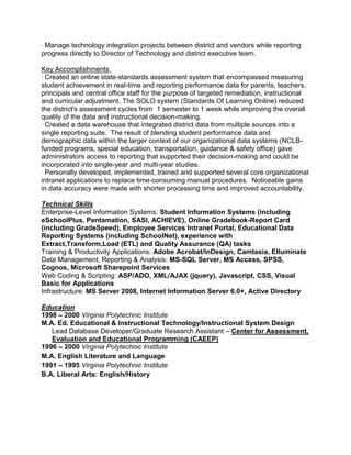 Educ data specialist work samples | PDF