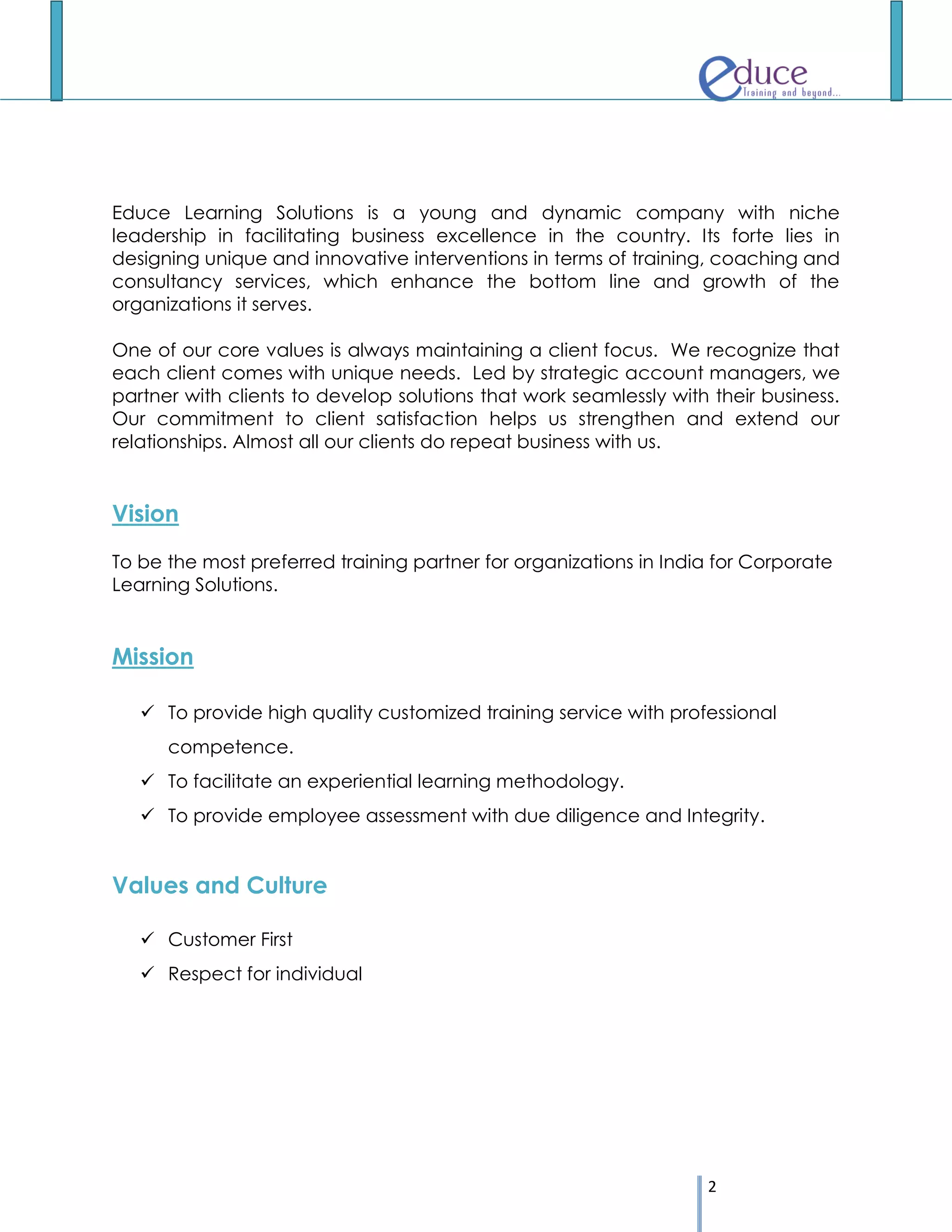 Educe Learning Solutions | PDF