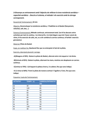 Educ fisica: entrenament aerobic | PDF